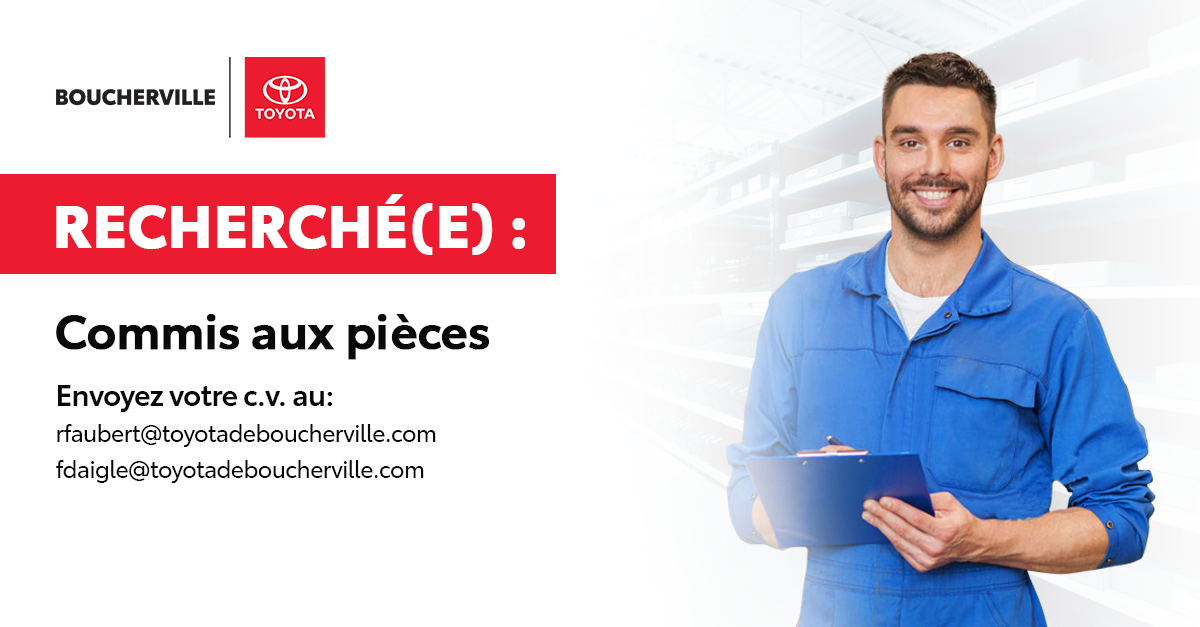 Toyota de Boucherville in Boucherville | Parts Clerk