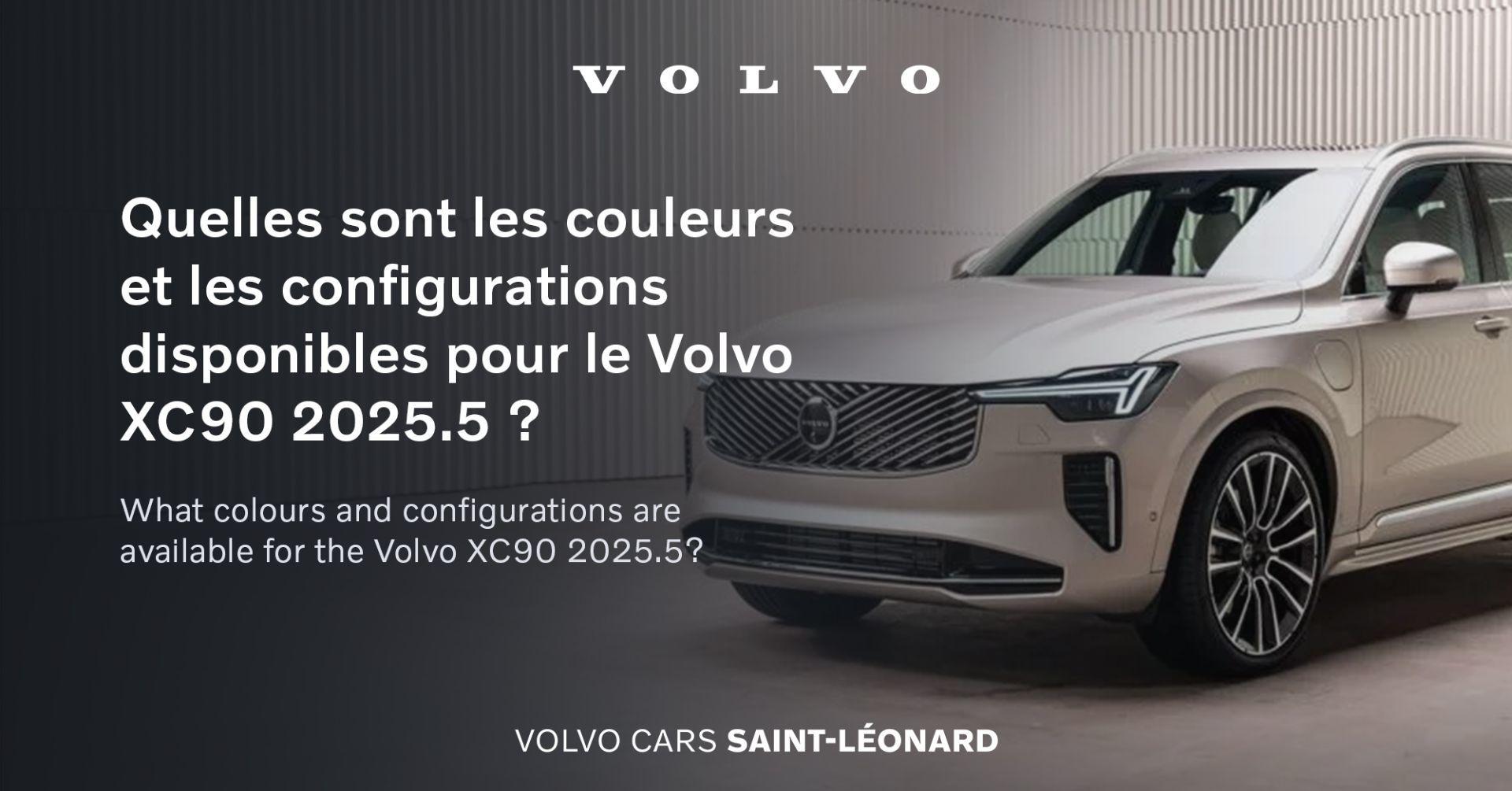 What colours and configurations are available for the Volvo XC90 2025.5?