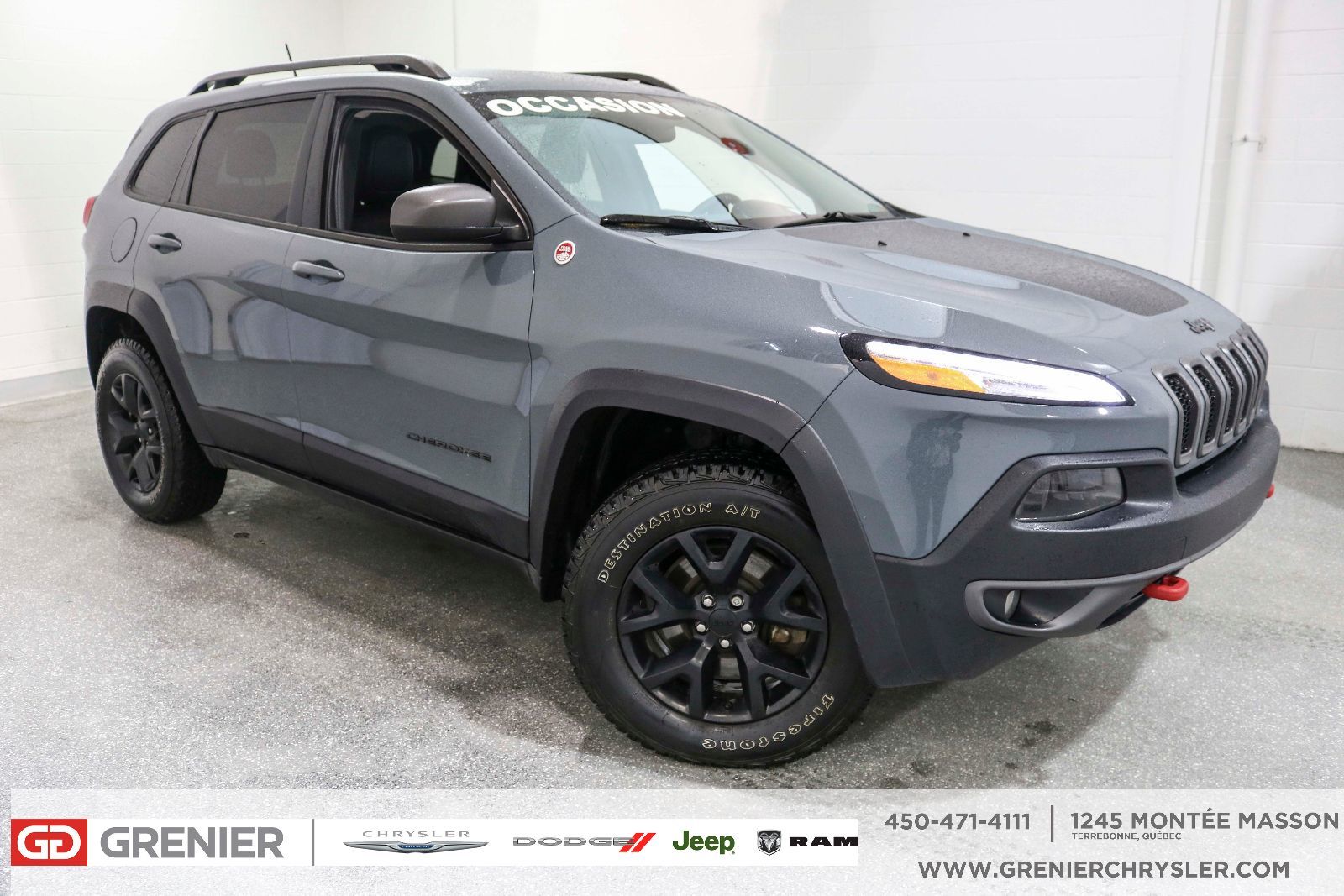 Jeep Cherokee V6+TRAILHAWK+CUIR+GARANTIE 2015 Gris 64 018 KM - 23594.0 ...