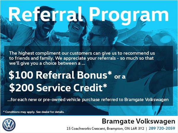 Referral Program | Bramgate Volkswagen in Brampton