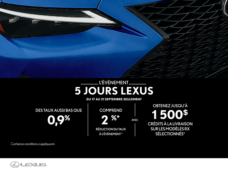 Lexus Laval | L'événement 5 jours Lexus