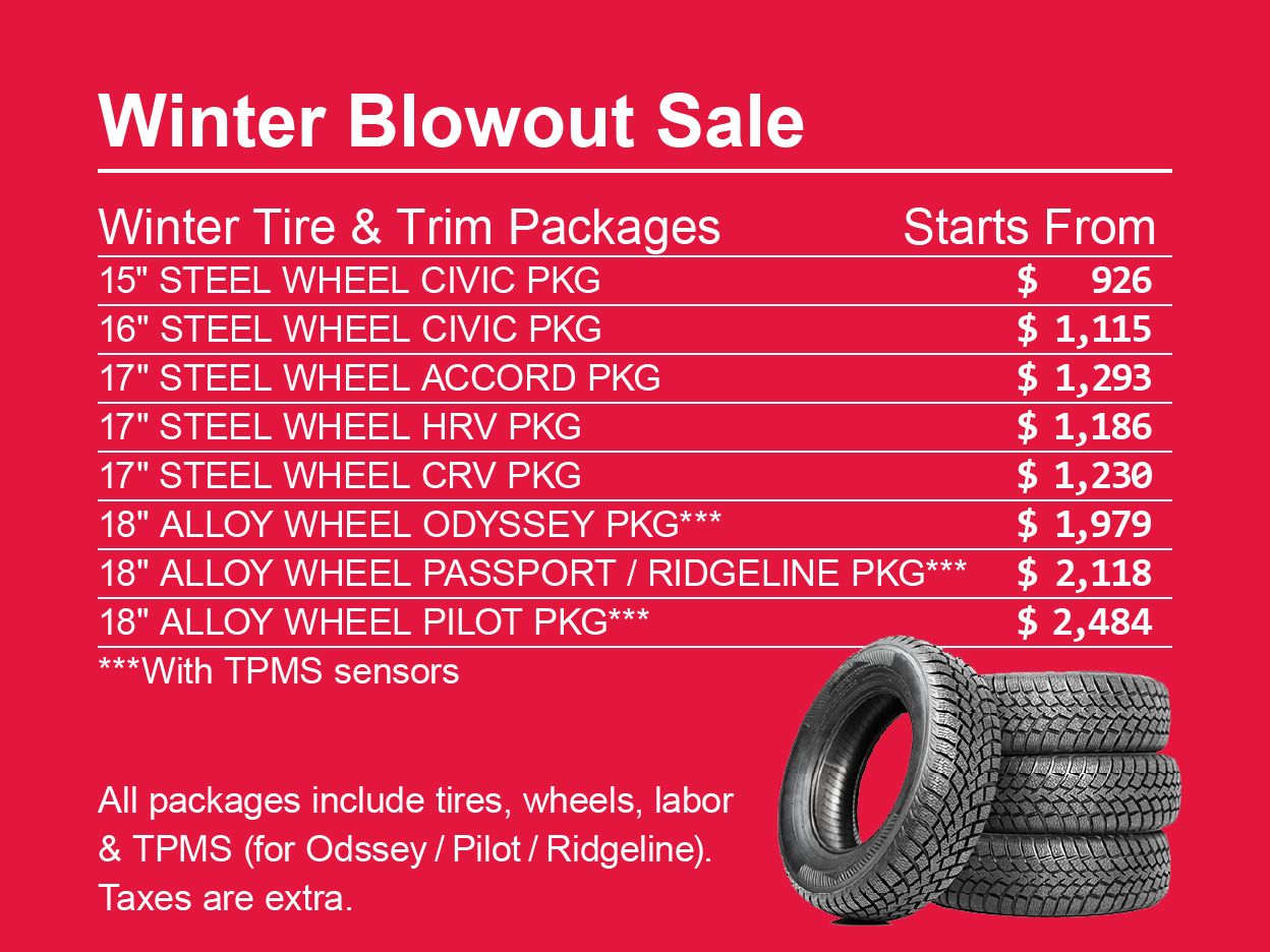 Meadowvale Honda | Winter Tire Blowout Special