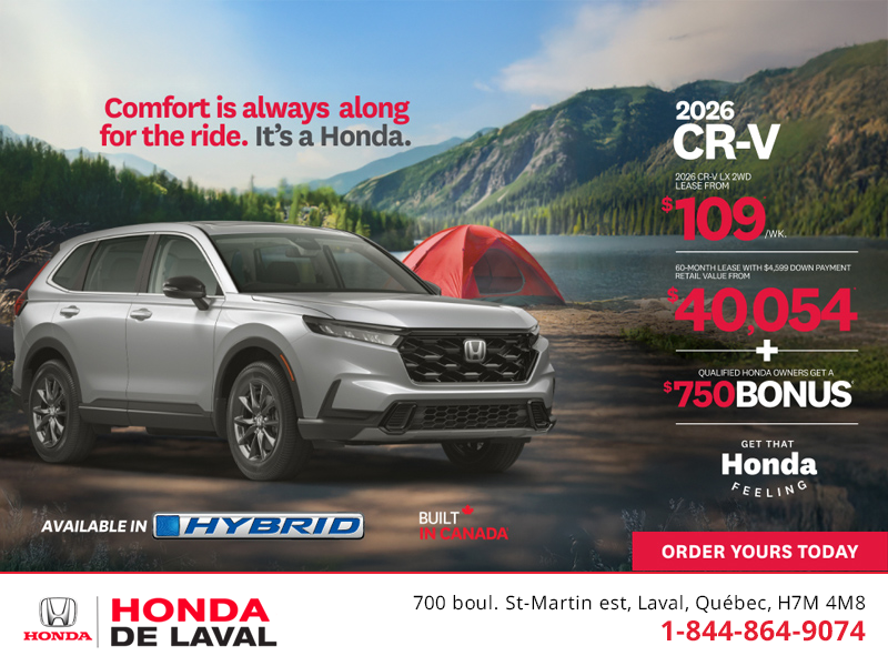 Honda de Laval | Get the 2026 Honda CR-V!