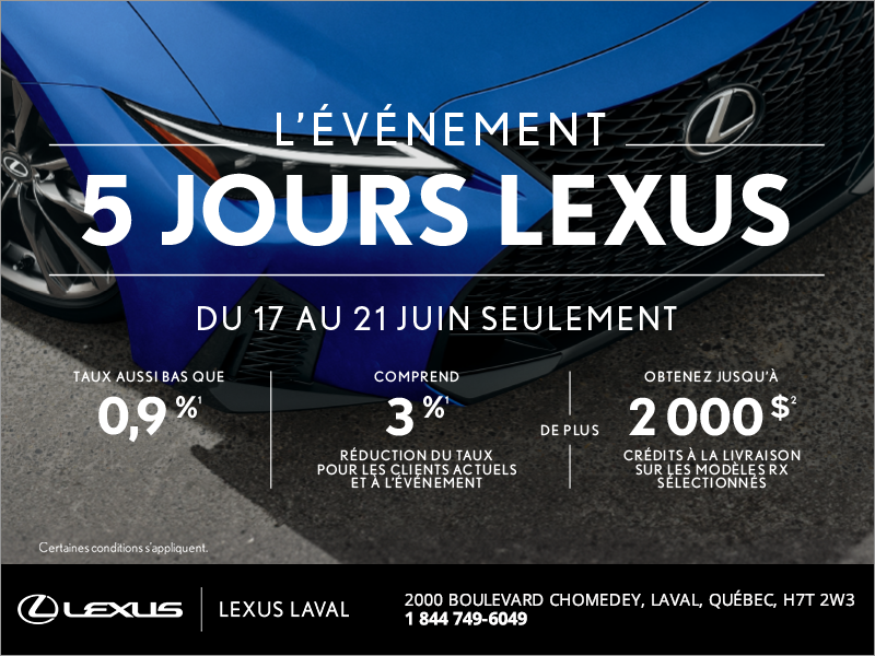 Lexus Laval | L'événement 5 jours Lexus