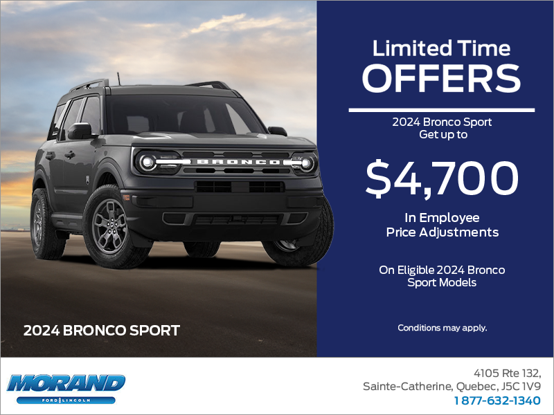 Morand Ford in Sainte-Catherine | 2024 Ford Bronco Sport!