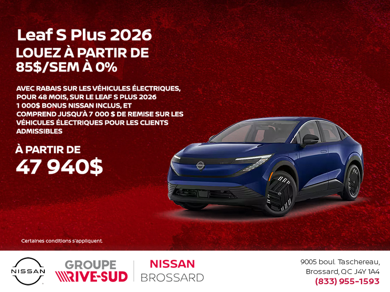Obtenez la Leaf S+ 2026 ! | Nissan de Brossard à Brossard