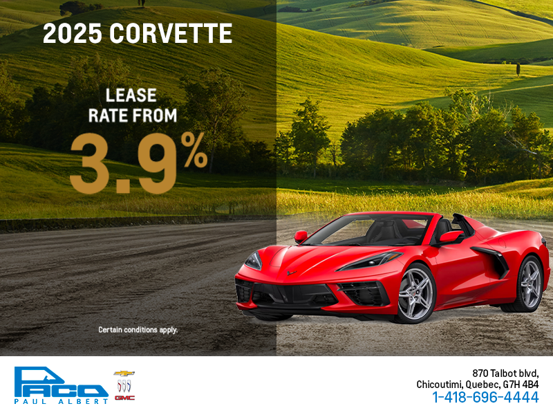 Get the 2025 Chevrolet Corvette | Paul Albert Chevrolet Buick GMC in Chicoutimi