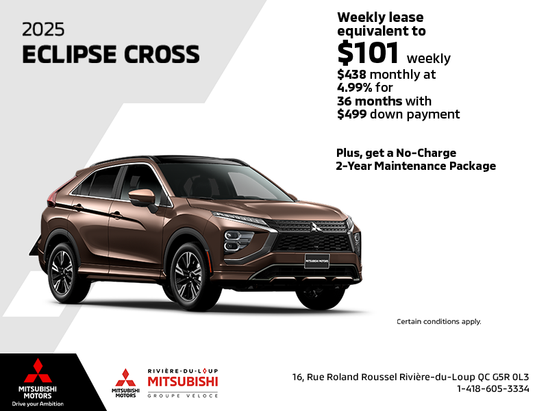 Get the 2025 Mitsubishi Eclipse Cross | Rivière-du-Loup Mitsubishi