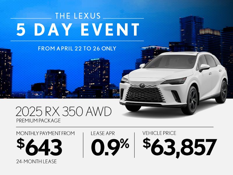 New Lexus RX Promotions in Montreal | Spinelli Dealerships in the ...