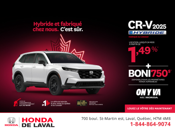 Honda de Laval | Le Honda Cr-v hybride TOURING 2025