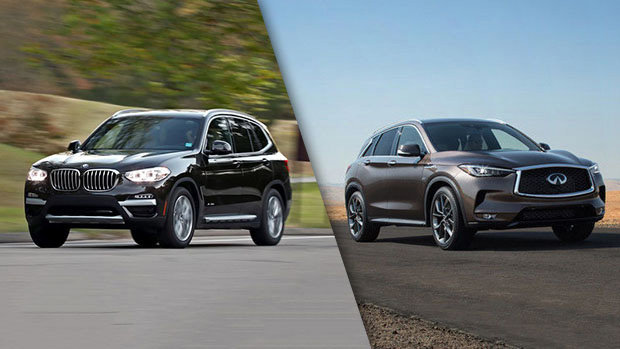 2018 BMW X3 vs 2019 Infiniti QX50 in Montreal