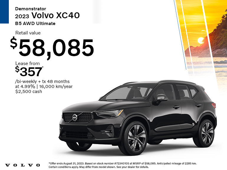 2023 Volvo XC40 B5 AWD Ultimate Demonstrator in Pointe-Claire | at ...