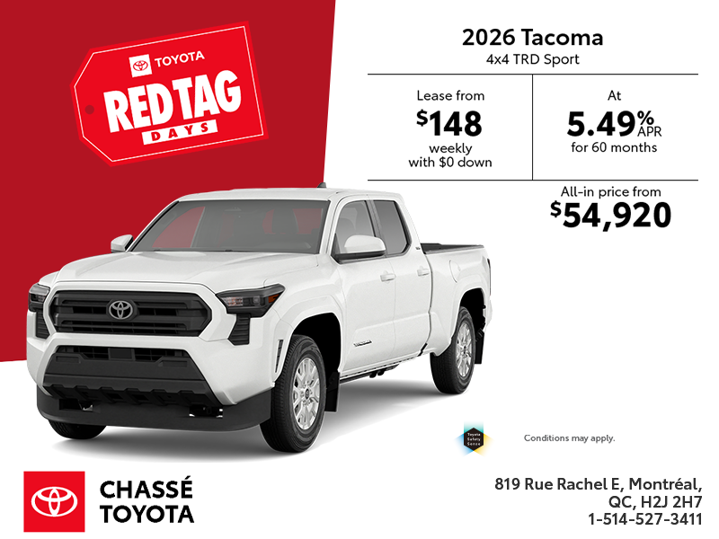 2026 Toyota Tacoma | Chassé Toyota in Montréal
