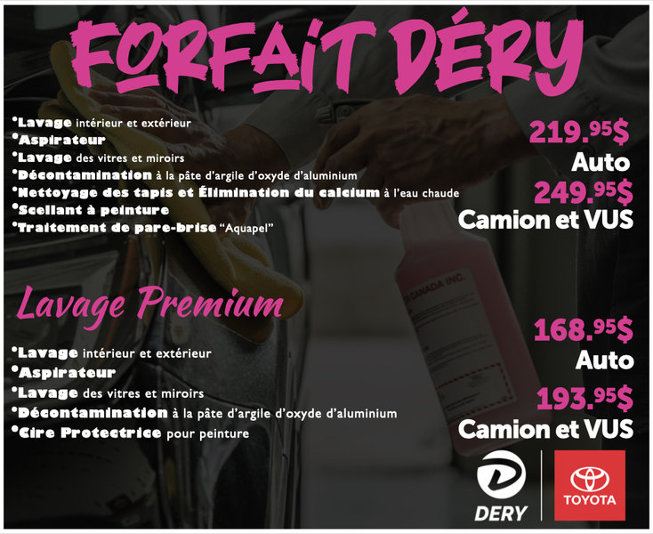 Forfait Déry | Déry Toyota à Saint-Jean-sur-Richelieu