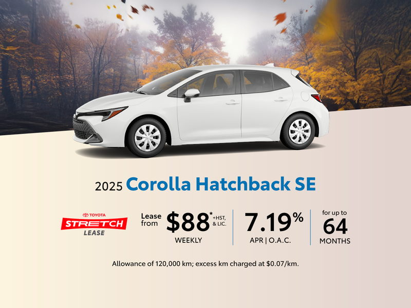2025 Toyota Corolla Hatchback Lease Offer | Oakville Toyota in Oakville