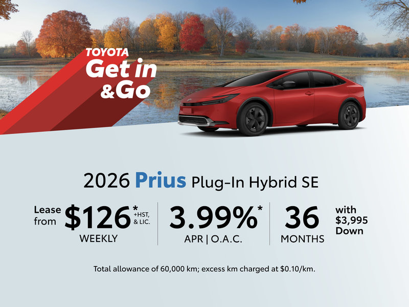 2026 Prius Plug-In Hybrid Lease Offer | Orangeville Toyota in Orangeville