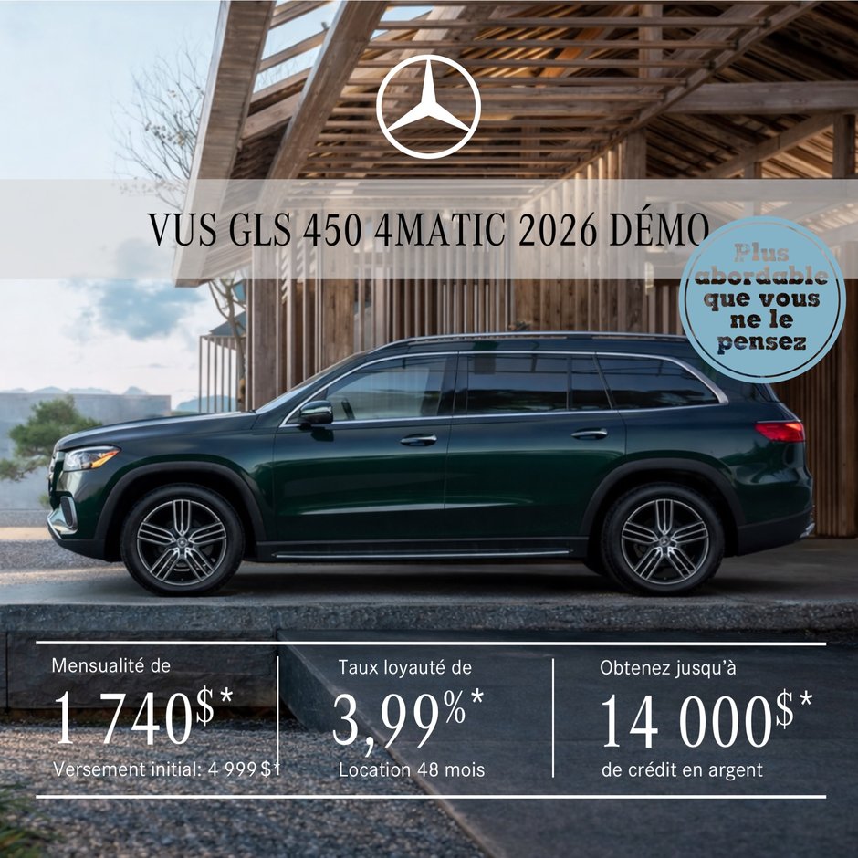 Silver Star Montréal | VUS GLS 450 4MATIC 2026 en location à partir de ...